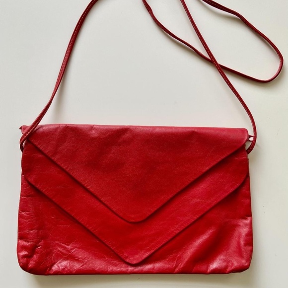 Bags | Red 8s Envelope Style Purse Vintage Handbag Stranger Things ...